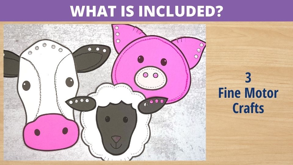 Farm Animal Crafts and Fine Motor Activities – Early Learning Ideas