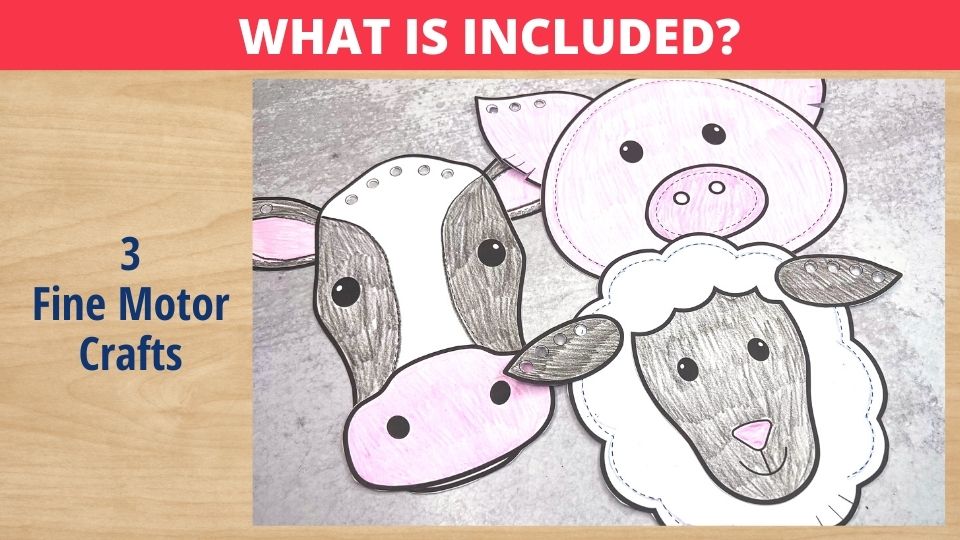 Farm Animal Crafts and Fine Motor Activities – Early Learning Ideas