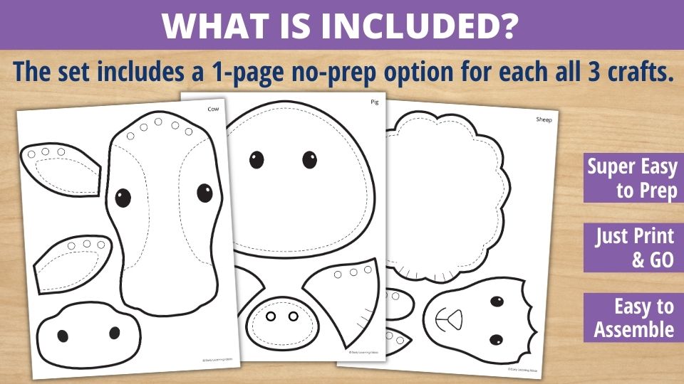 Farm Animal Crafts and Fine Motor Activities – Early Learning Ideas
