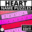 Editable Name Practice Puzzles - Heart Puzzles – Early Learning Ideas