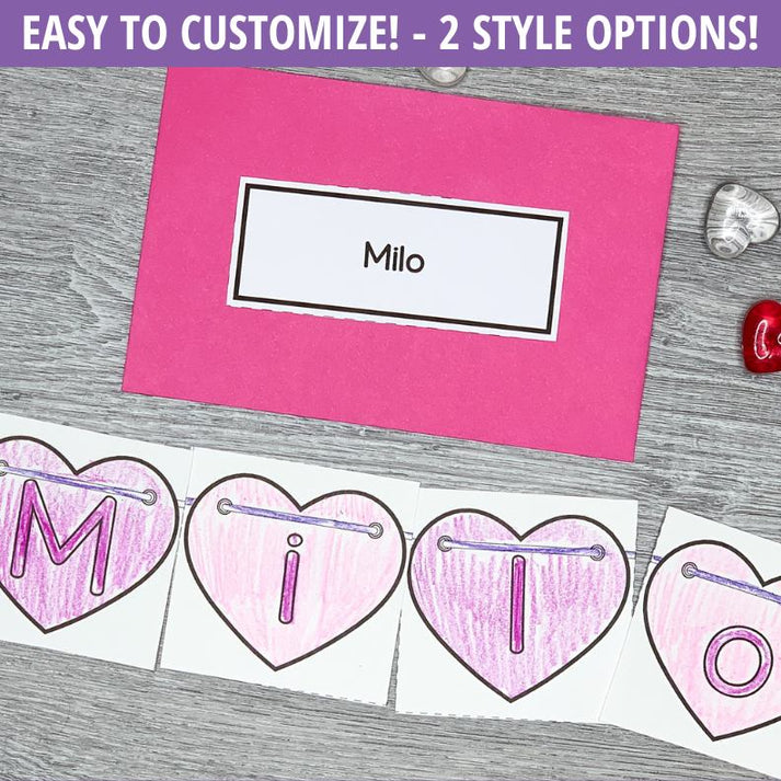 Editable Name Practice Puzzles - Heart Puzzles – Early Learning Ideas