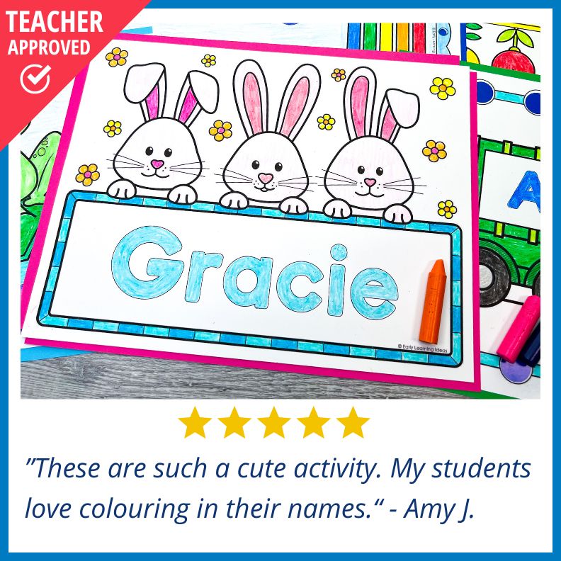 Name Art Coloring Pages Yearlong Bundle – Early Learning Ideas