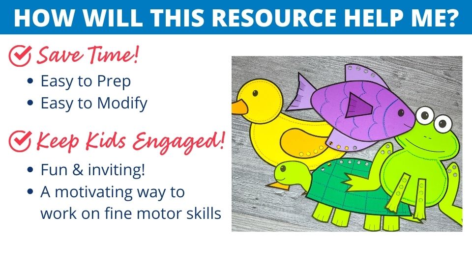 Pond Animals Fine Motor Craft Activities – Early Learning Ideas