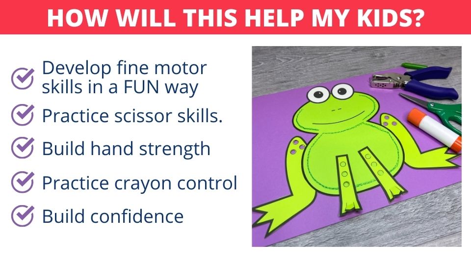 Pond Animals Fine Motor Craft Activities – Early Learning Ideas