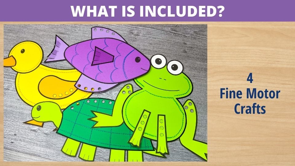 Pond Animals Fine Motor Craft Activities – Early Learning Ideas