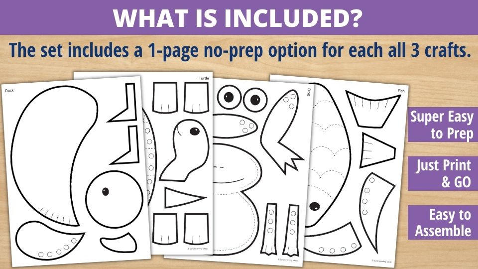 Pond Animals Fine Motor Craft Activities – Early Learning Ideas