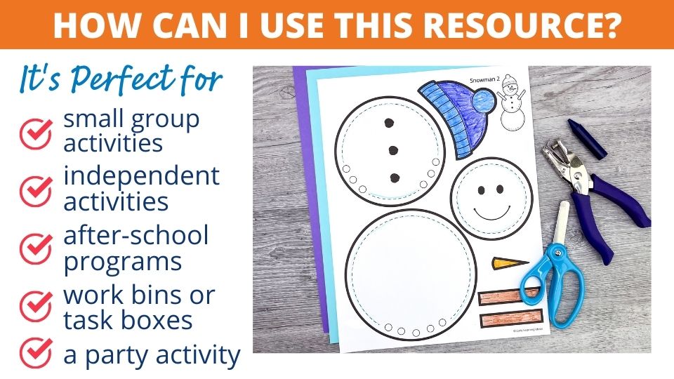 Snowman Fine Motor Craft – Early Learning Ideas