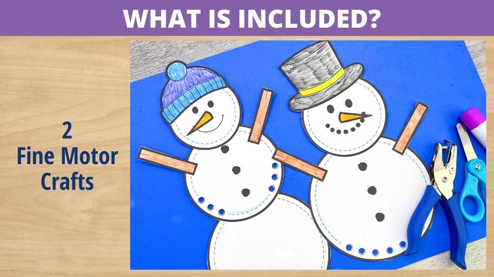 Snowman Fine Motor Craft – Early Learning Ideas