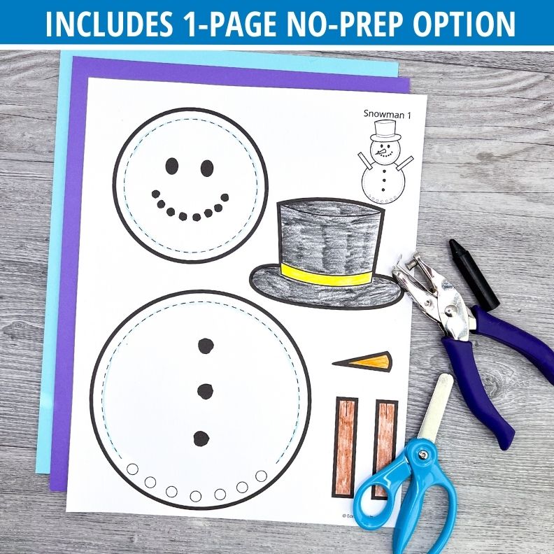 Snowman Fine Motor Craft – Early Learning Ideas