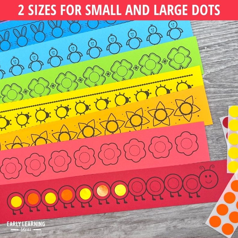 Spring Dot Sticker FIne Motor Activity Strips – Early Learning Ideas