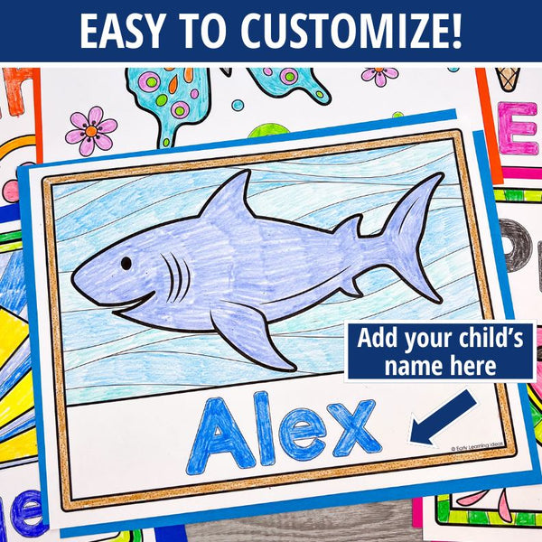 Summer Name Art Coloring Pages – Early Learning Ideas
