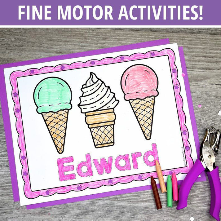 Summer Name Art Coloring Pages – Early Learning Ideas