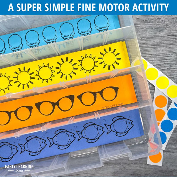 Summer Dot Sticker FIne Motor Activity Strips – Early Learning Ideas