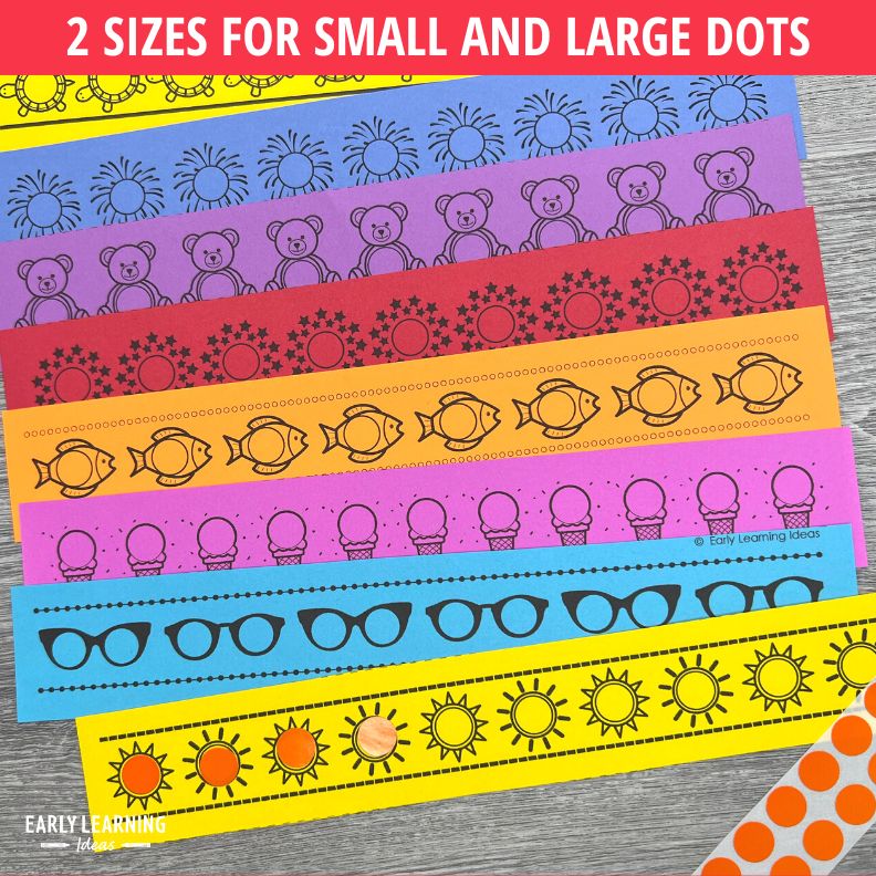 Summer Dot Sticker FIne Motor Activity Strips – Early Learning Ideas