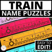 Editable Name Practice Puzzles - Train Name Puzzles – Early Learning Ideas