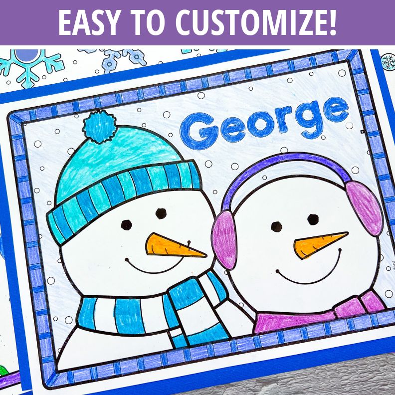 Winter Name Coloring Sheets – Early Learning Ideas