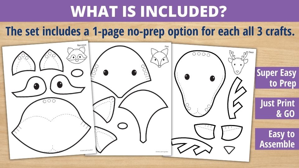 Forest Woodland Animal Fine Motor Crafts – Early Learning Ideas