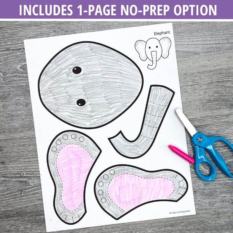 Zoo Animal Fine Motor Craft Activities – Early Learning Ideas