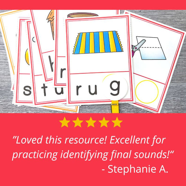 CVC Ending Sound Clip Cards – Early Learning Ideas