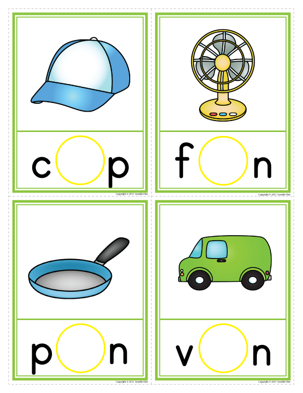 CVC Medial Sounds Clip Cards – Early Learning Ideas