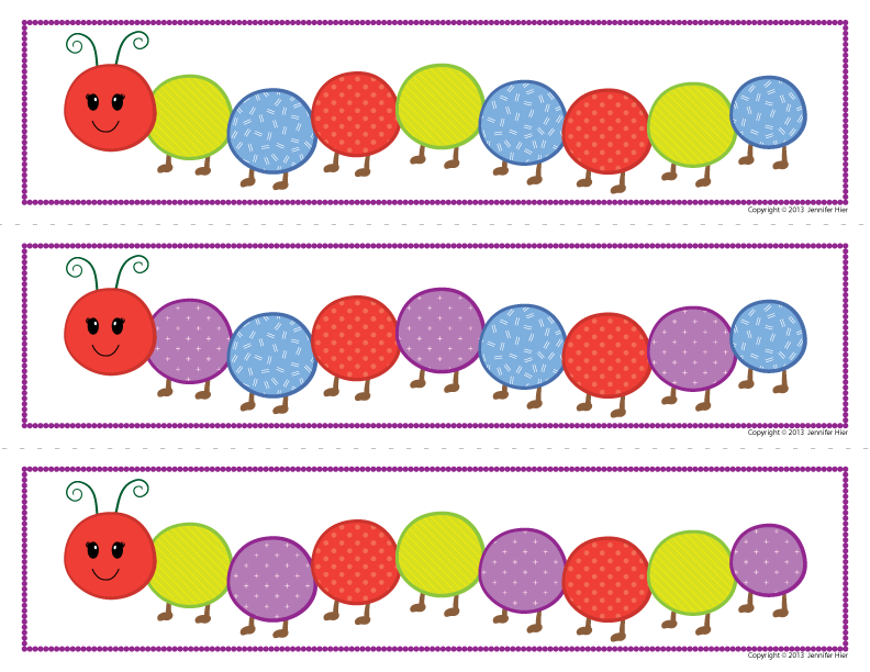 Caterpillar Patterning Activity – Early Learning Ideas