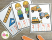 Construction Counting Clip Cards – Early Learning Ideas