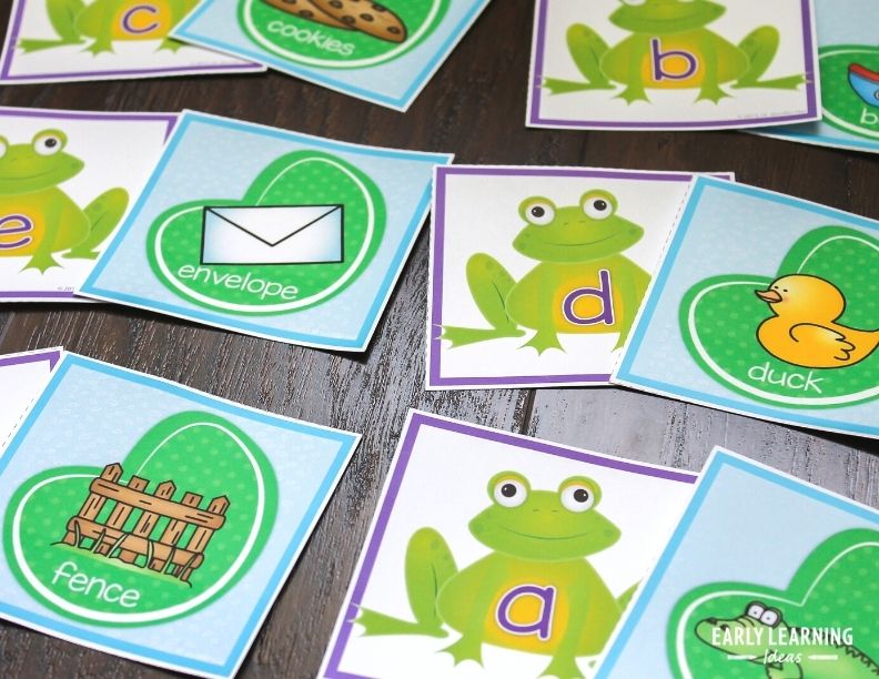 Frogs & Pond Life Preschool Spring Letter Sounds Matching Uppercase ...