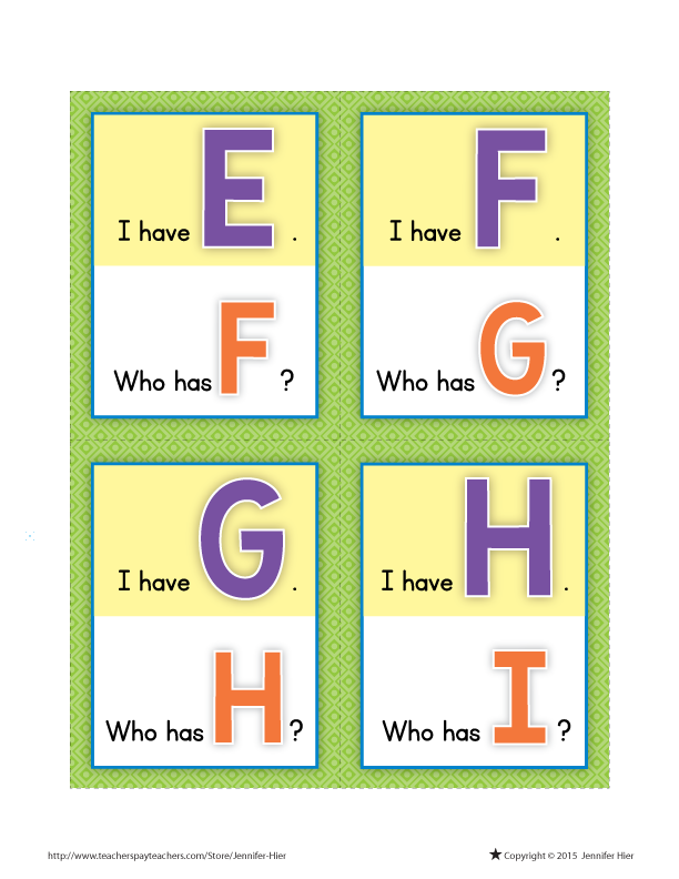 I Have.... Alphabet Game – Early Learning Ideas