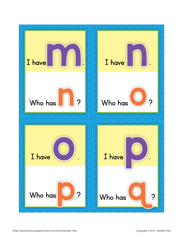 I Have.... Alphabet Game – Early Learning Ideas