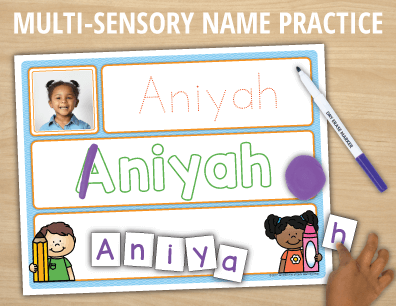 Editable Name Practice Mats – Early Learning Ideas