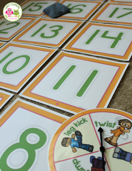 Spin, Toss, & Count 0-20 Number Activity – Early Learning Ideas