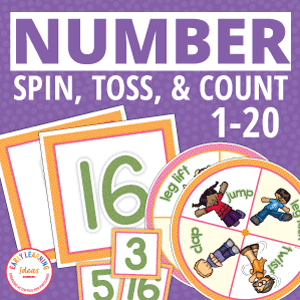 Spin, Toss, & Count 0-20 Number Activity – Early Learning Ideas