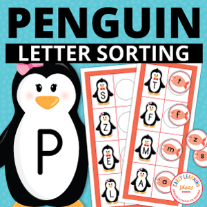 Penguin Letter Sort – Early Learning Ideas