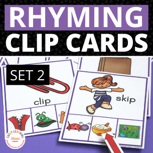 Rhyming Clip Cards – Early Learning Ideas
