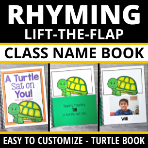 Turtle Rhyming Editable Name Book – Early Learning Ideas