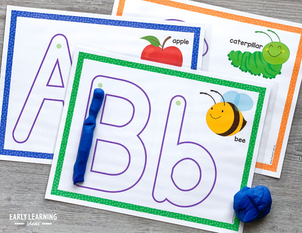 ABC Play Dough and Letter Tracing Mats – Early Learning Ideas
