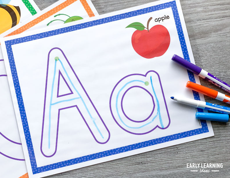ABC Play Dough and Letter Tracing Mats – Early Learning Ideas