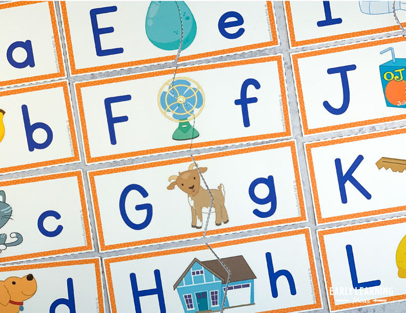 Alphabet Puzzles: A Letter Matching Uppercase and Lowercase & Beginnin ...