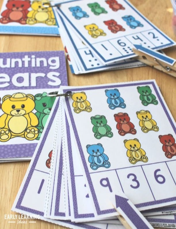 Bear Counting Activity Clip Cards – Early Learning Ideas