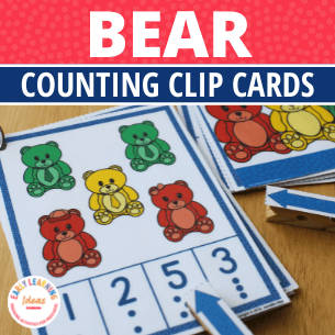 Bear Counting Activity Clip Cards – Early Learning Ideas