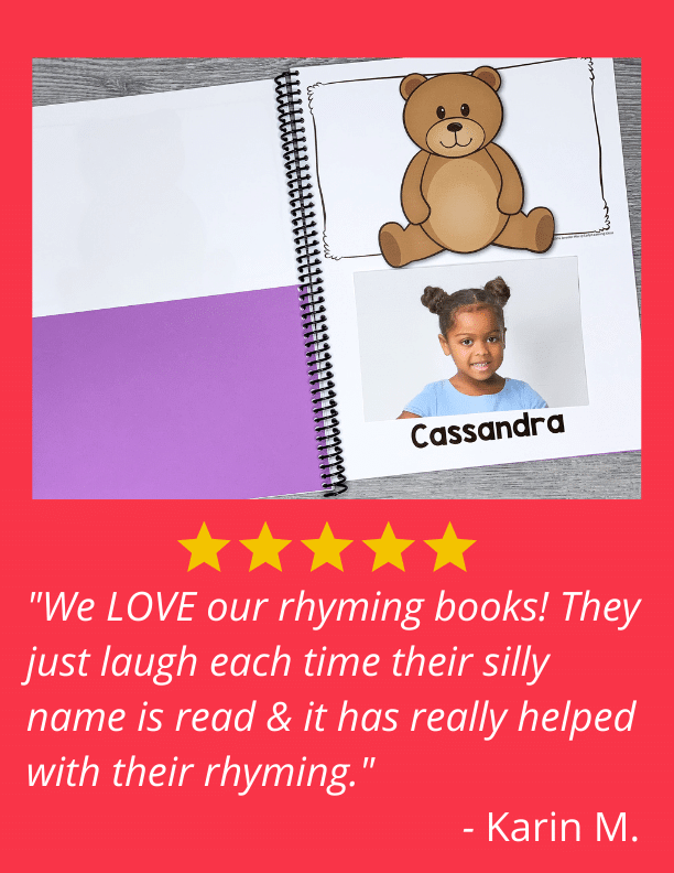 Bear Rhyming Editable Name Book – Early Learning Ideas