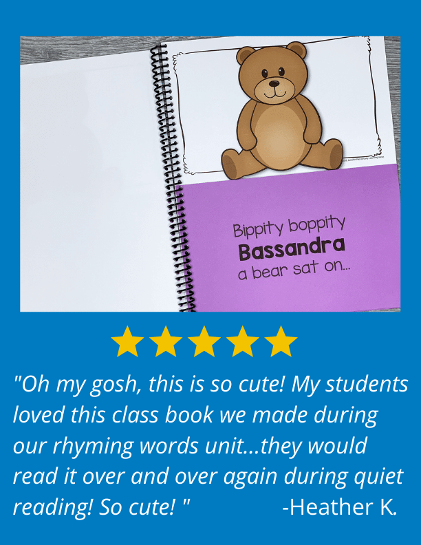 Bear Rhyming Editable Name Book – Early Learning Ideas