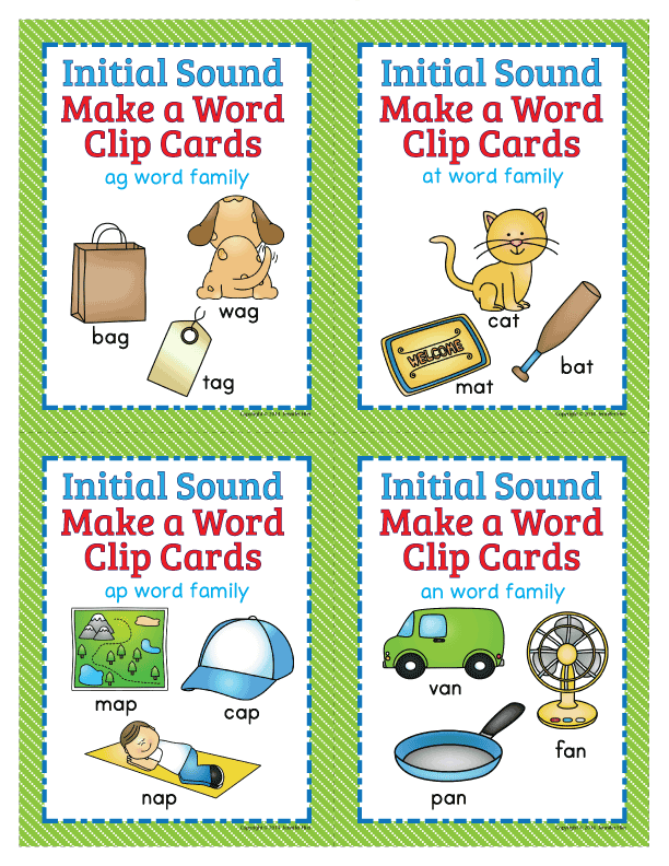 CVC Beginning Sound Clip Cards – Early Learning Ideas