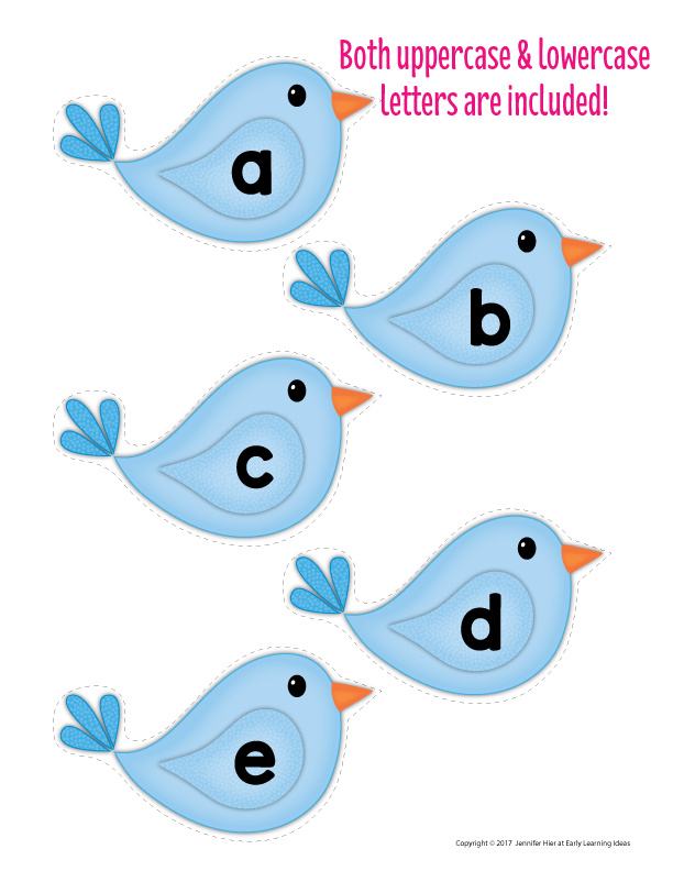 Bird Alphabet and Beginning Sound Matching Activities – Early Learning ...