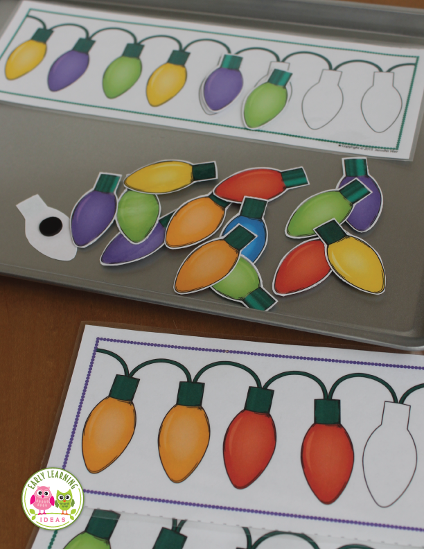 Christmas and Holiday Lights Patterning Activity – Early Learning Ideas