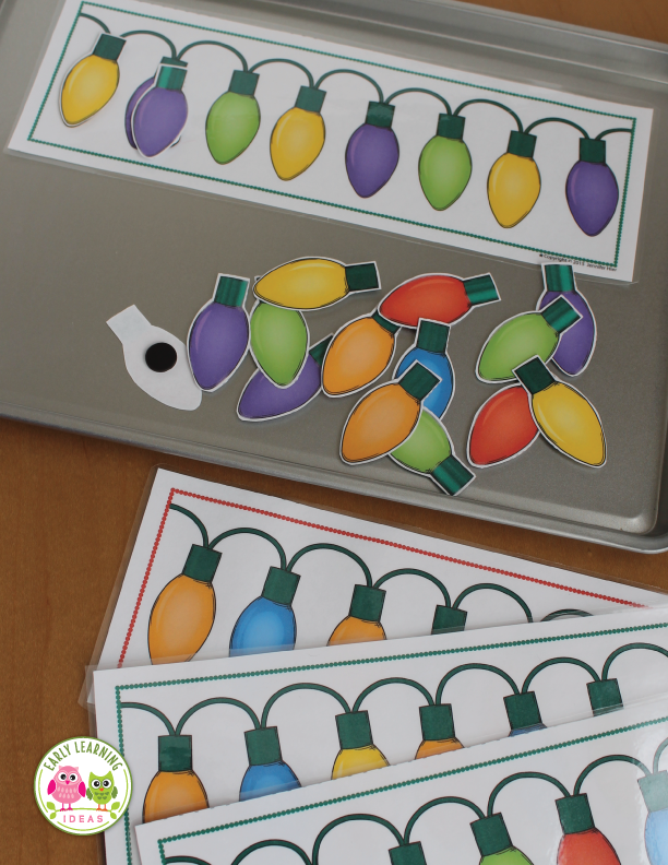 Christmas and Holiday Lights Patterning Activity – Early Learning Ideas