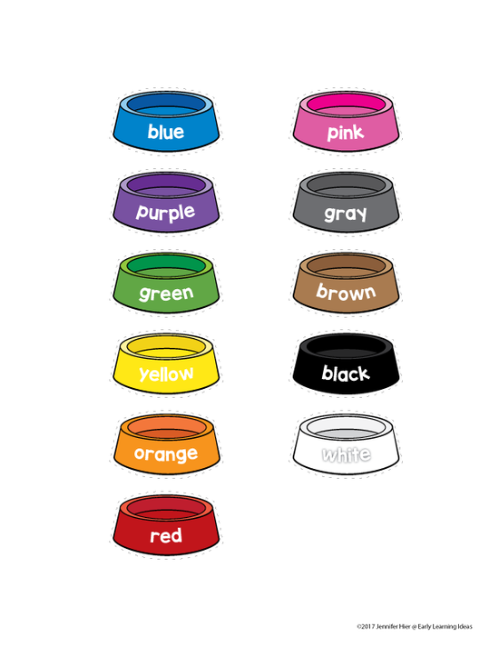 Dog Color Matching Activity – Early Learning Ideas