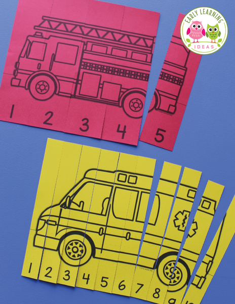 Community Helpers 1-15 Number Puzzles – Early Learning Ideas
