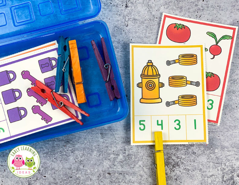 Counting & Fine Motor Clip Activities – Early Learning Ideas