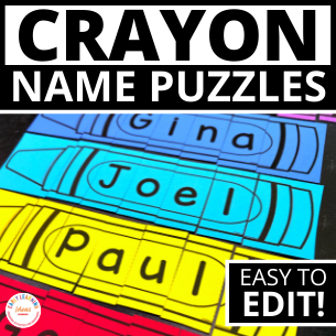 Editable Name Practice Puzzles - Crayon Name Puzzles – Early Learning Ideas
